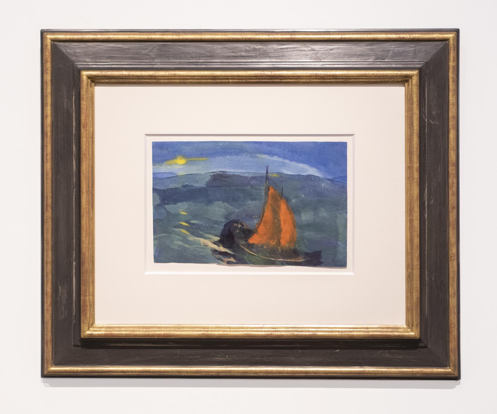 Emil Nolde, Fischkutter mit rotbraunem Segel, undatiert (nach 1930 ...