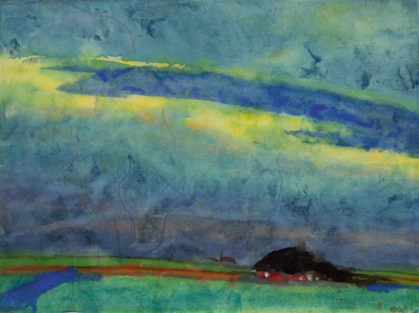 Emil Nolde, Marschlandschaft mit Hof, ca. 1945 · Galerie Ludorff