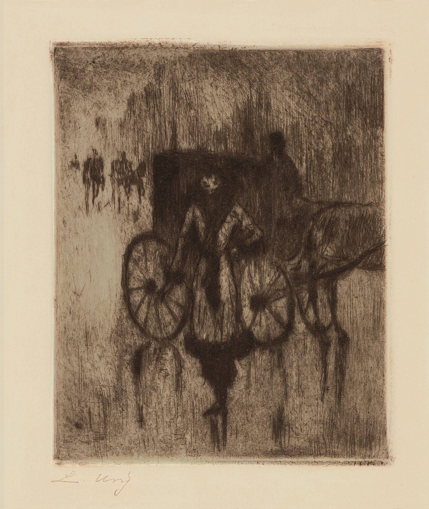 Lesser Ury, Dame vor Pferdedroschke im Tiergarten, ca. 1920 · Gallery ...