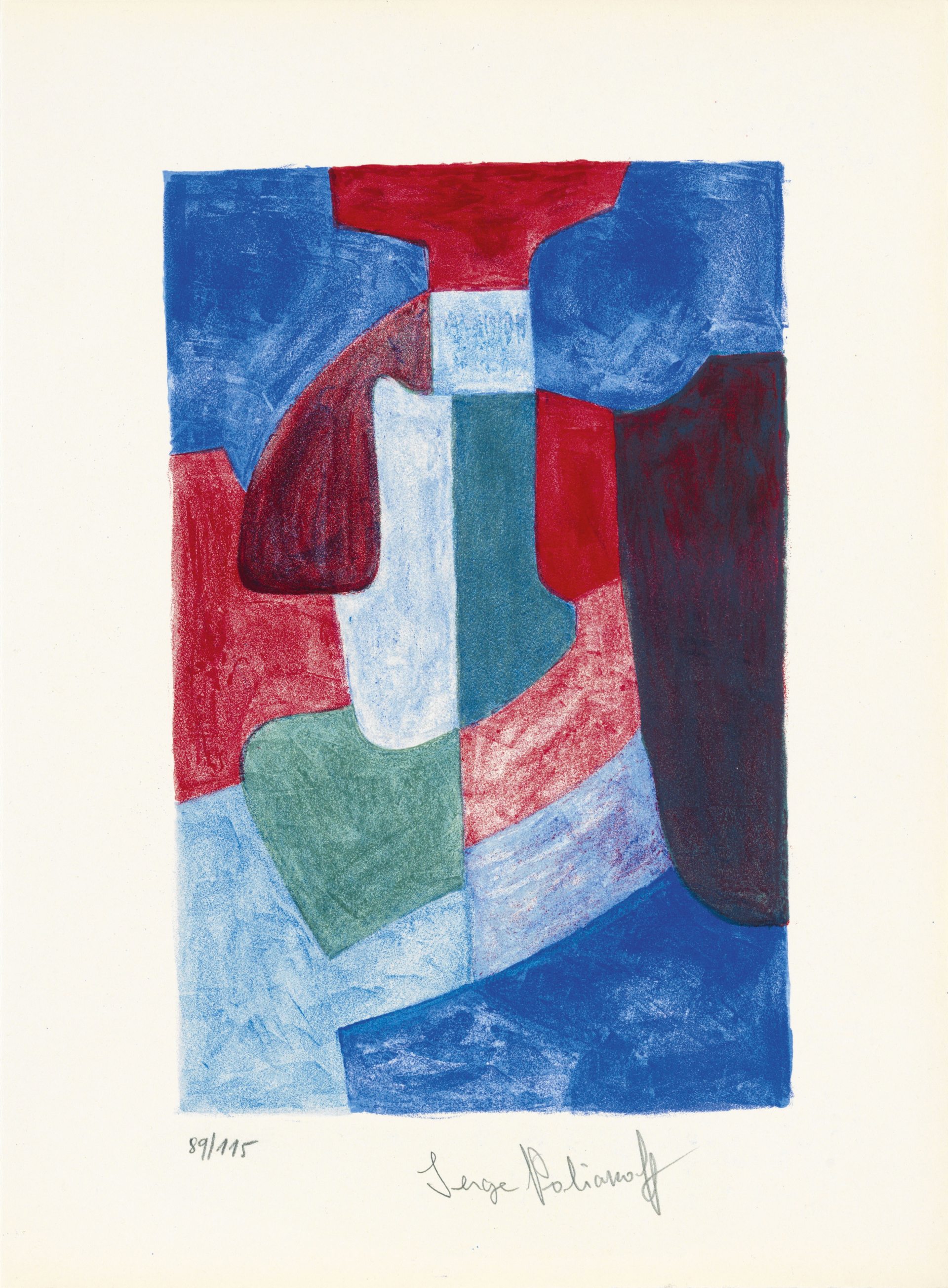 Serge Poliakoff, Composition bleue, rouge et noire, 1969 · Gallery Ludorff
