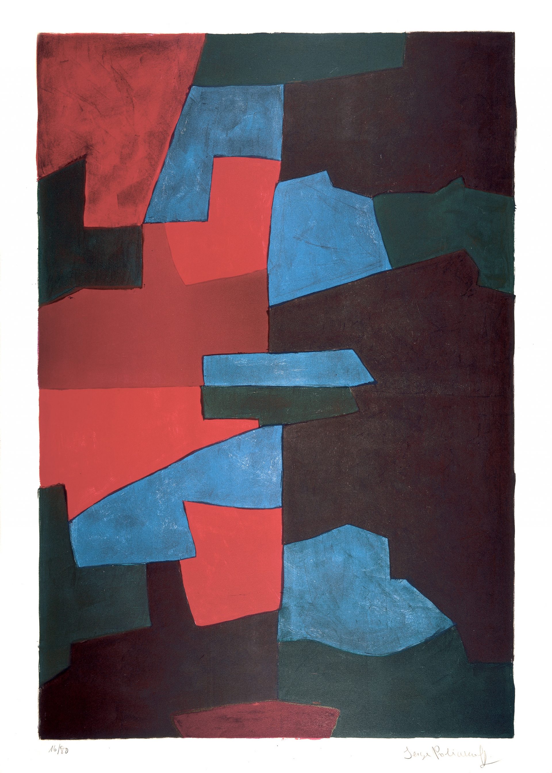 Serge Poliakoff, Composition rouge, bleue et noire, 1969 · Gallery Ludorff